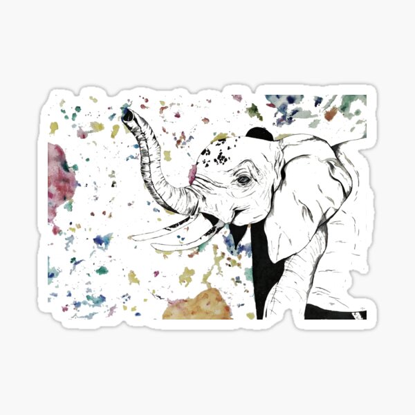 "Splish Splash Elephant" Sticker for Sale by DefiningDoodles | Redbubble