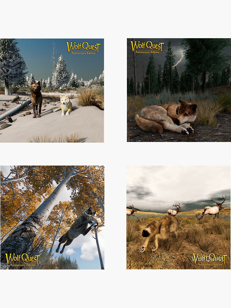 "Player Screenshots (set #1) - WolfQuest" Sticker for Sale by WolfQuest ...