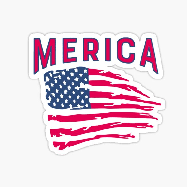"Merica" Sticker for Sale by SwampfoxDesign | Redbubble