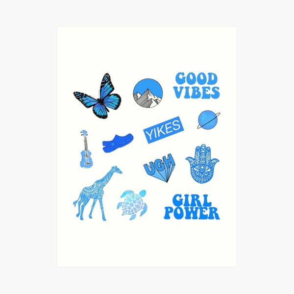 "Blue sticker pack" Art Print by stickerdesignss | Redbubble