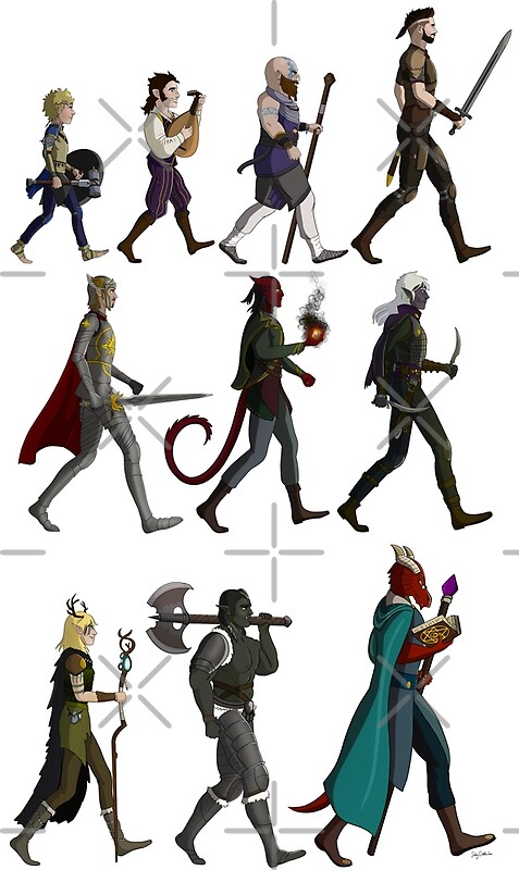 "RPG Races Chart - Colour" by Milmino | Redbubble