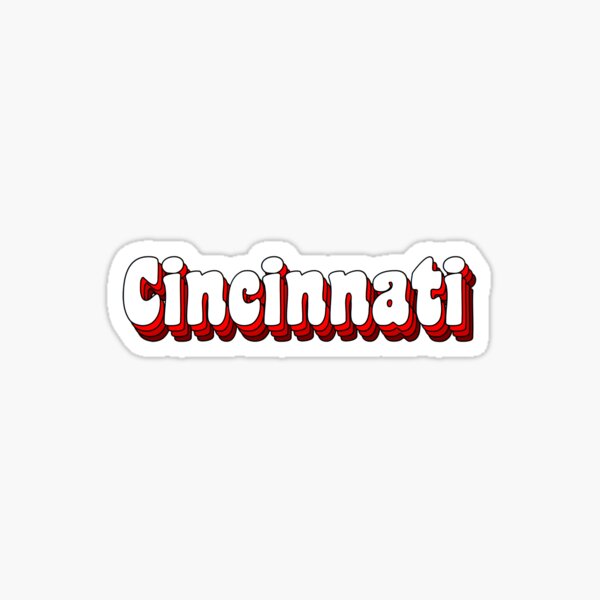 "Cincinnati Retro Sticker" Sticker for Sale by kellymcc | Redbubble