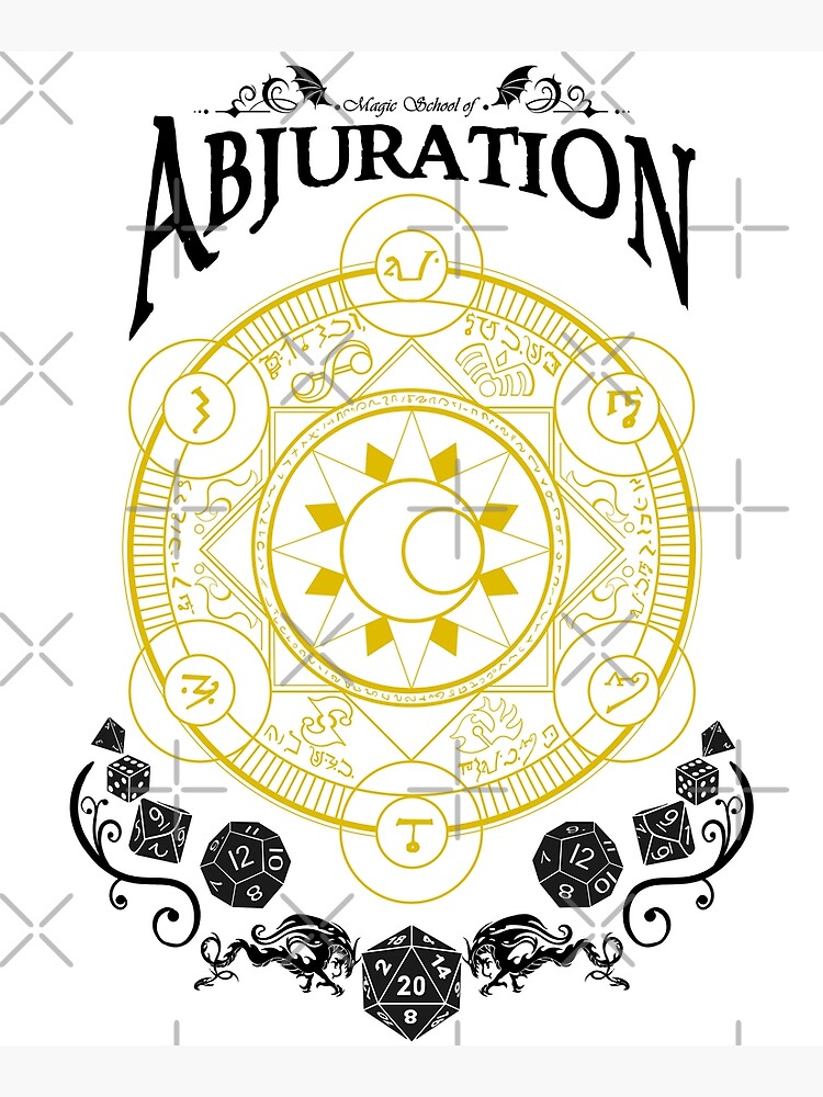 "Abjuration - RPG Magic School Serie: Schwarz" Aufgezogener Druck von ...