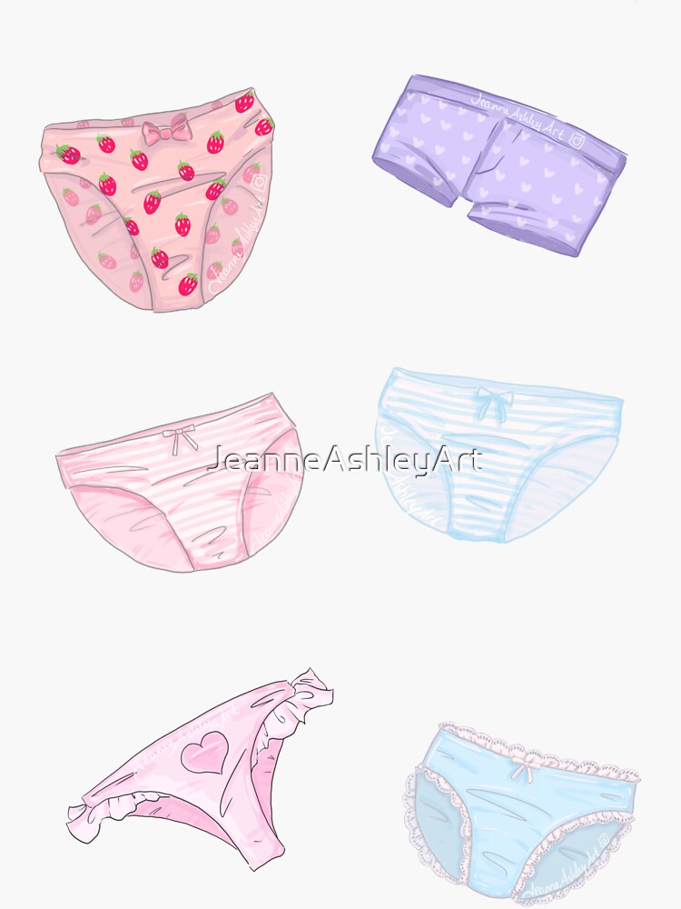 "Pantsu Set " Sticker by JeanneAshleyArt | Redbubble