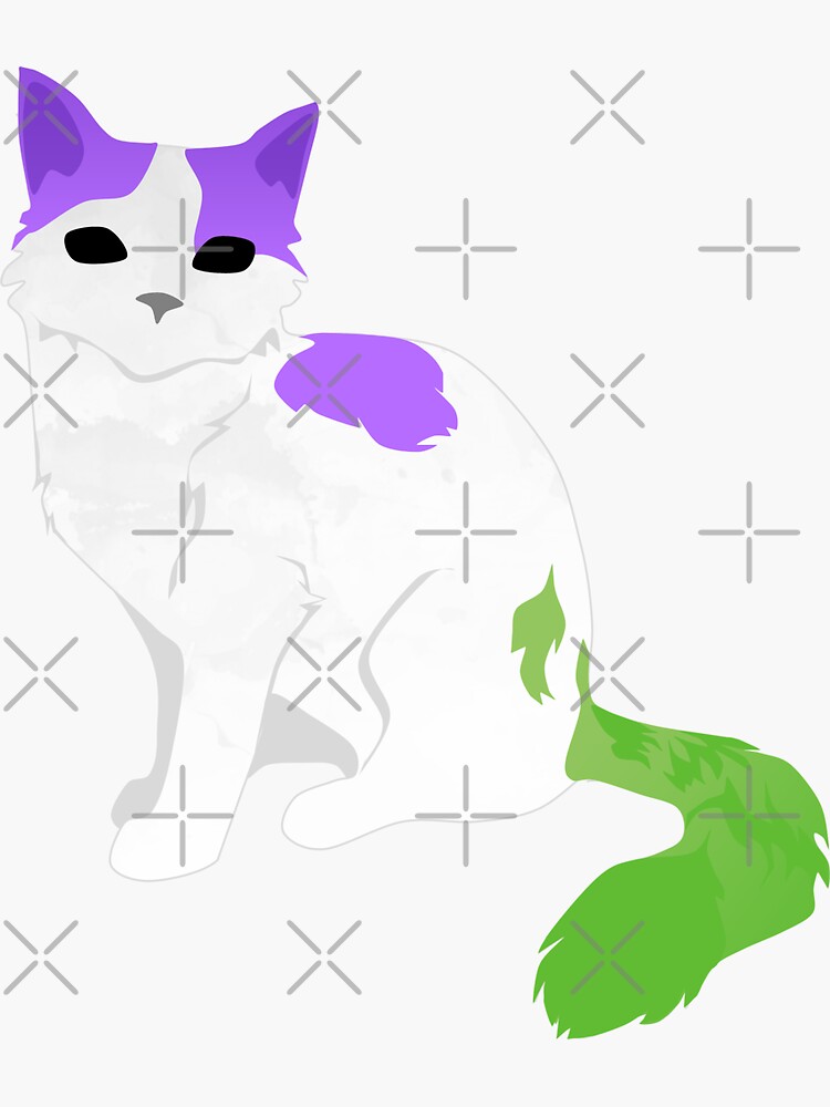 "Pride Cats: Genderqueer Pride Cat" Sticker by LexLokiy | Redbubble