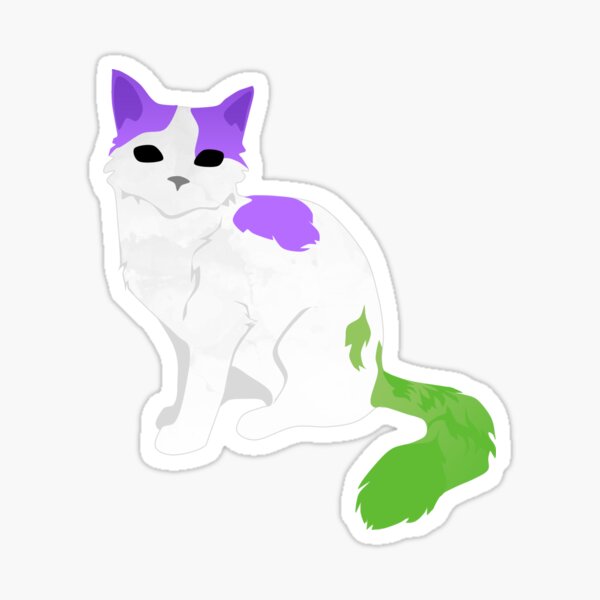 "Pride Cats: Genderqueer Pride Cat" Sticker by LexLokiy | Redbubble