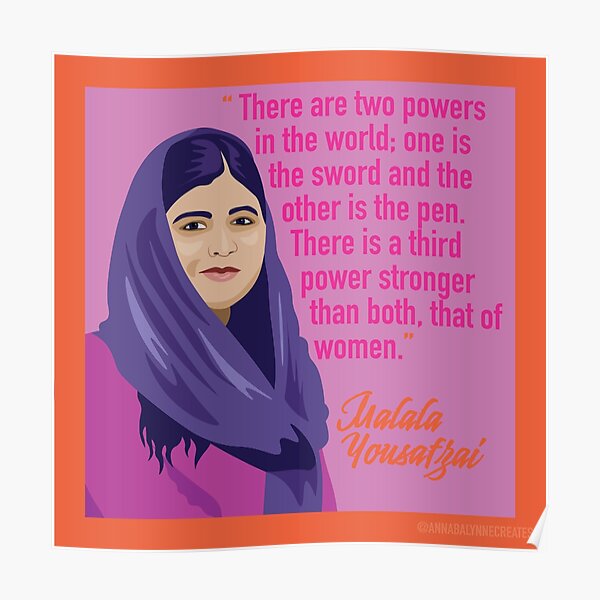 "Malala Yousafzai" Poster by Annabalynne | Redbubble
