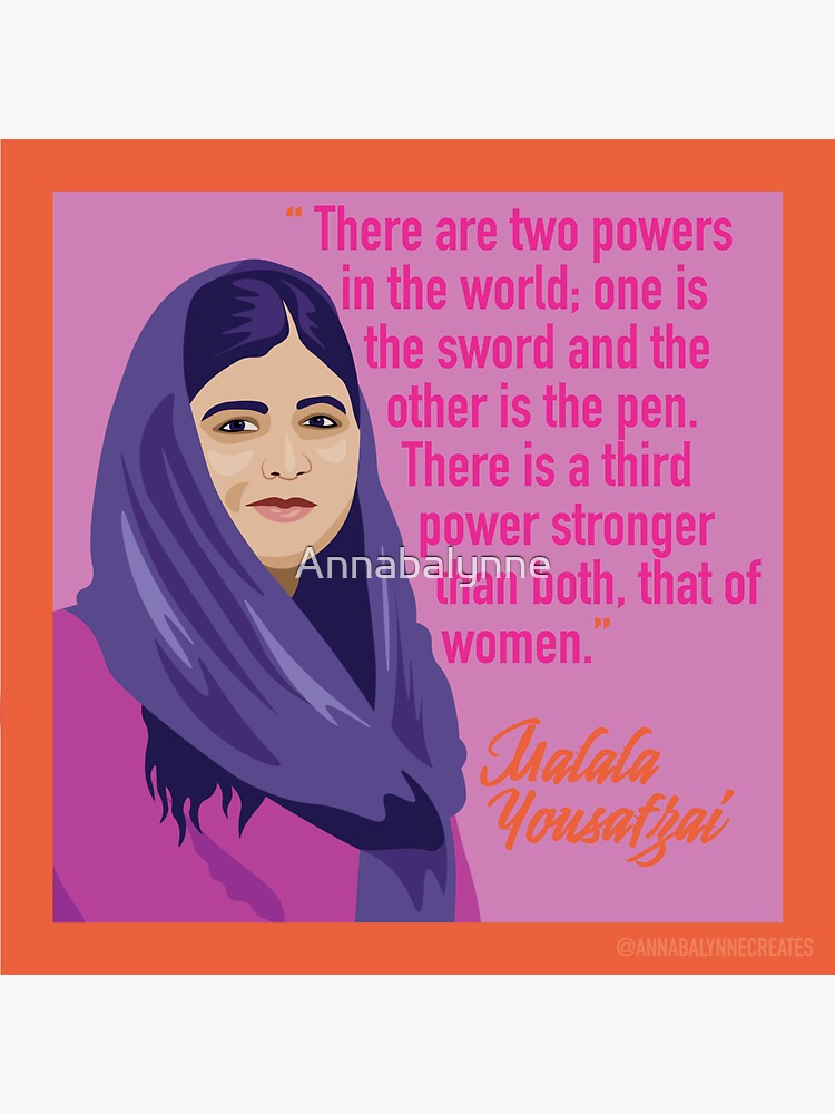 "Malala Yousafzai" Sticker by Annabalynne | Redbubble