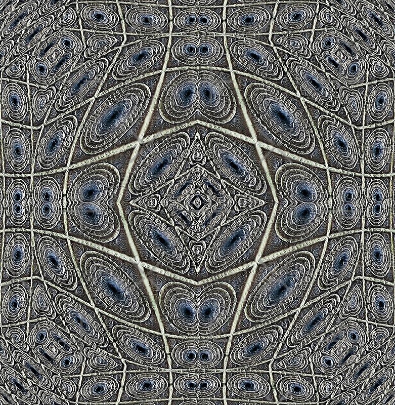 "Solid twisting mesh, circles and stars, volume representation" by ...