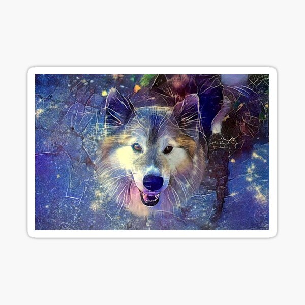 "Starlight Wolf Dog" Sticker for Sale by Alyxandre | Redbubble