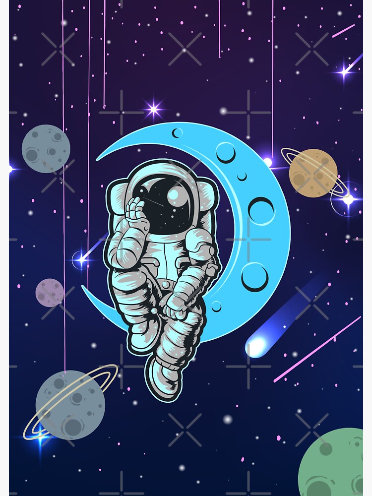 "The Spaceman's Stand Moon Star" Sticker for Sale by mr-var | Redbubble
