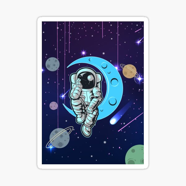 "The Spaceman's Stand Moon Star" Sticker for Sale by mr-var | Redbubble