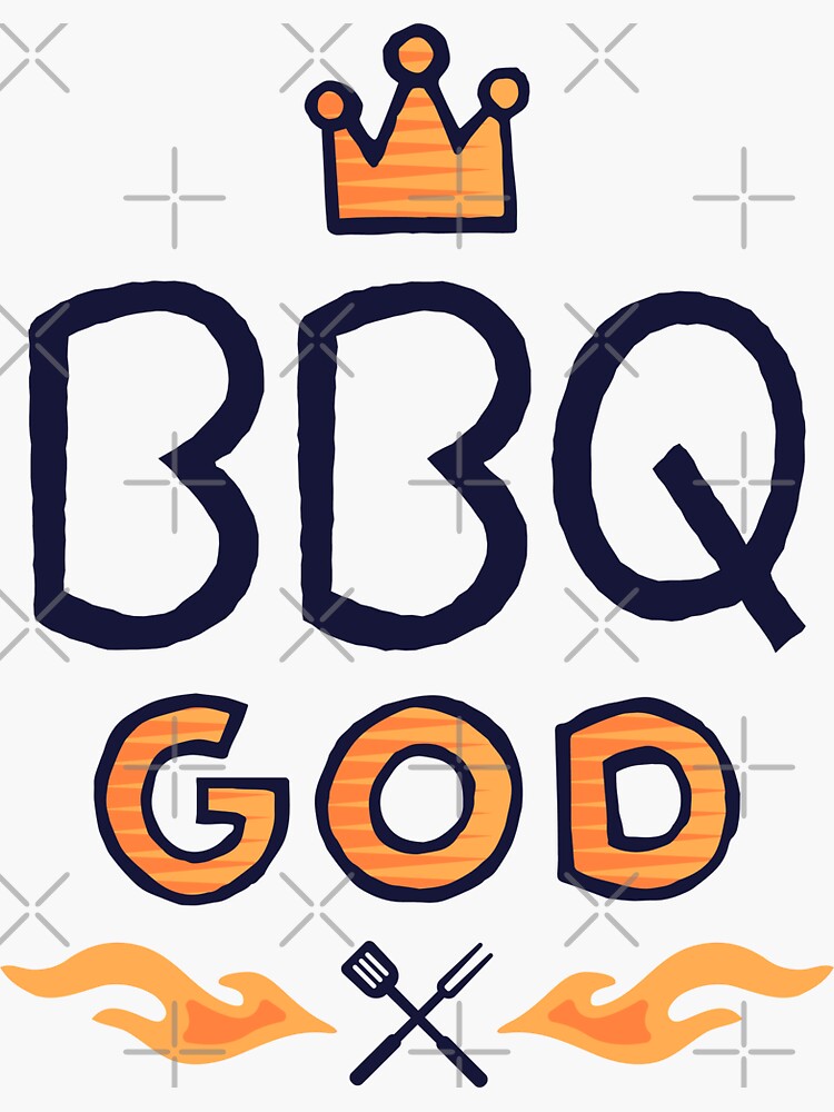 "BBQ God – Barbecue God" Sticker by LukasNowak | Redbubble