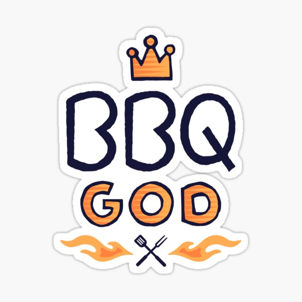 "BBQ God – Barbecue God" Sticker by LukasNowak | Redbubble
