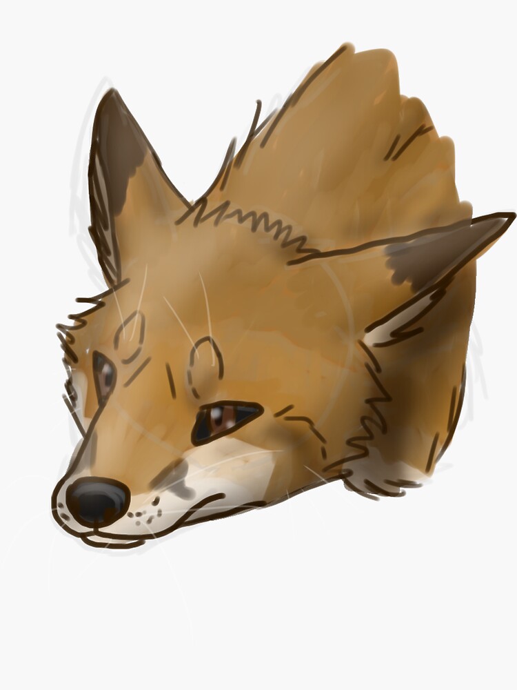 "Fox Headshot V2" Sticker for Sale by Skylacine | Redbubble