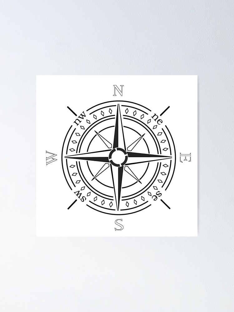 "compass simplistic design" Poster for Sale by sami123456 | Redbubble