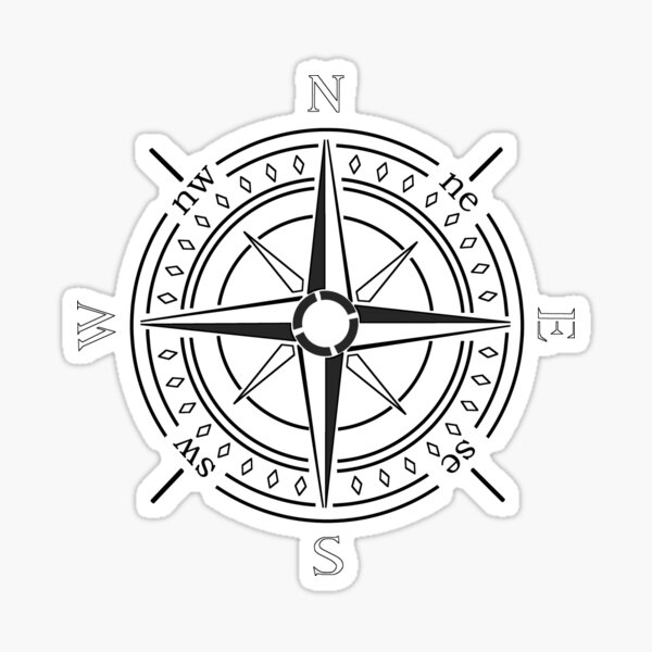 "compass simplistic design" Sticker by sami123456 | Redbubble