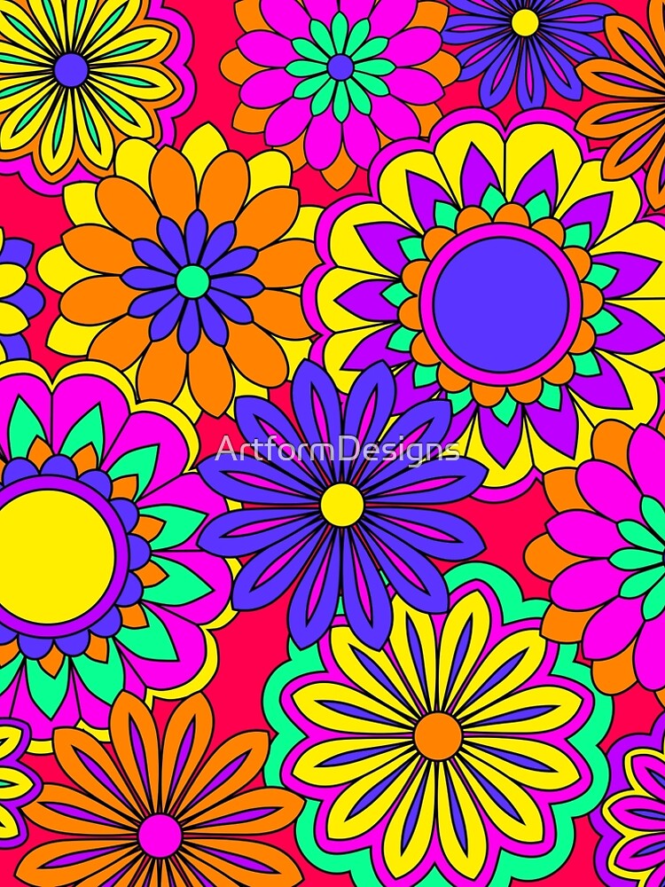 "Groovy Flower Power Baby!" A-Line Dress for Sale by ArtformDesigns ...