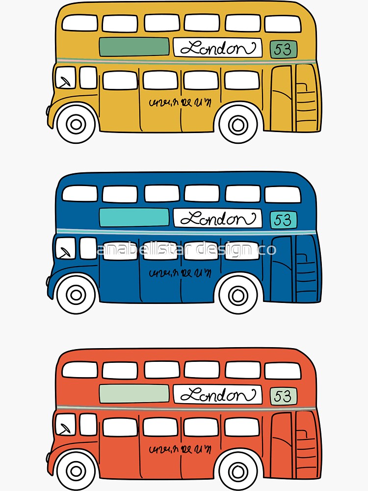 "London Buses" Sticker by anabellstar | Redbubble