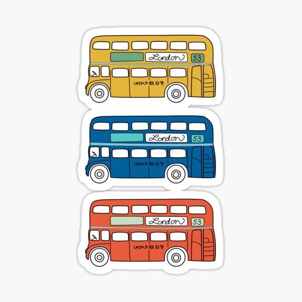 "London Buses" Sticker by anabellstar | Redbubble