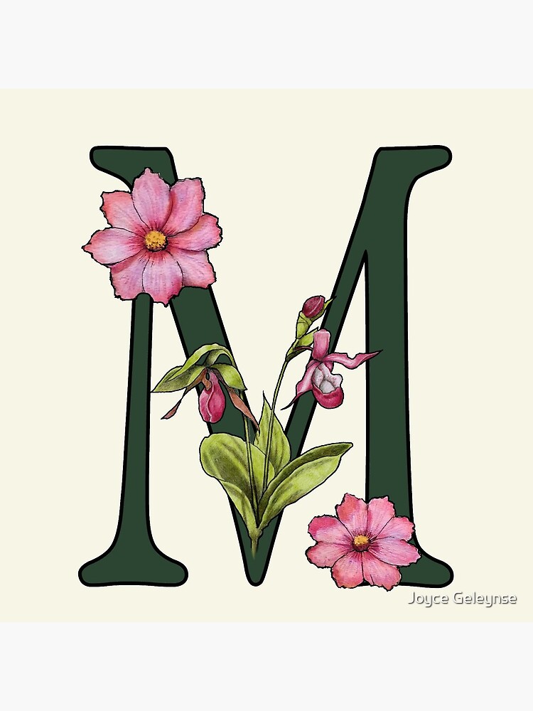 "Letter M, Initial, Monogram, Alphabet Letter, Flowers, Ladyslipper ...