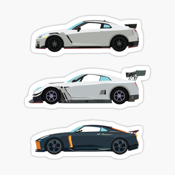 "Minimalist GT-R R35 Variant01" Sticker by vertei | Redbubble