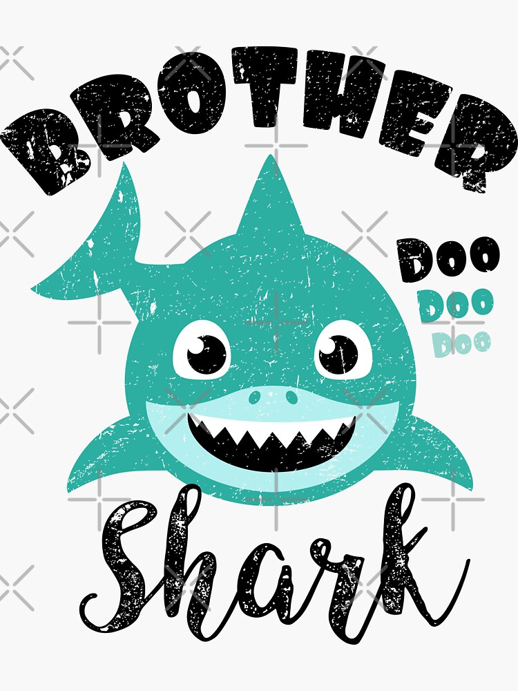 Pegatina «Brother Shark Gift Cute Baby Shark Design Juego familiar a ...