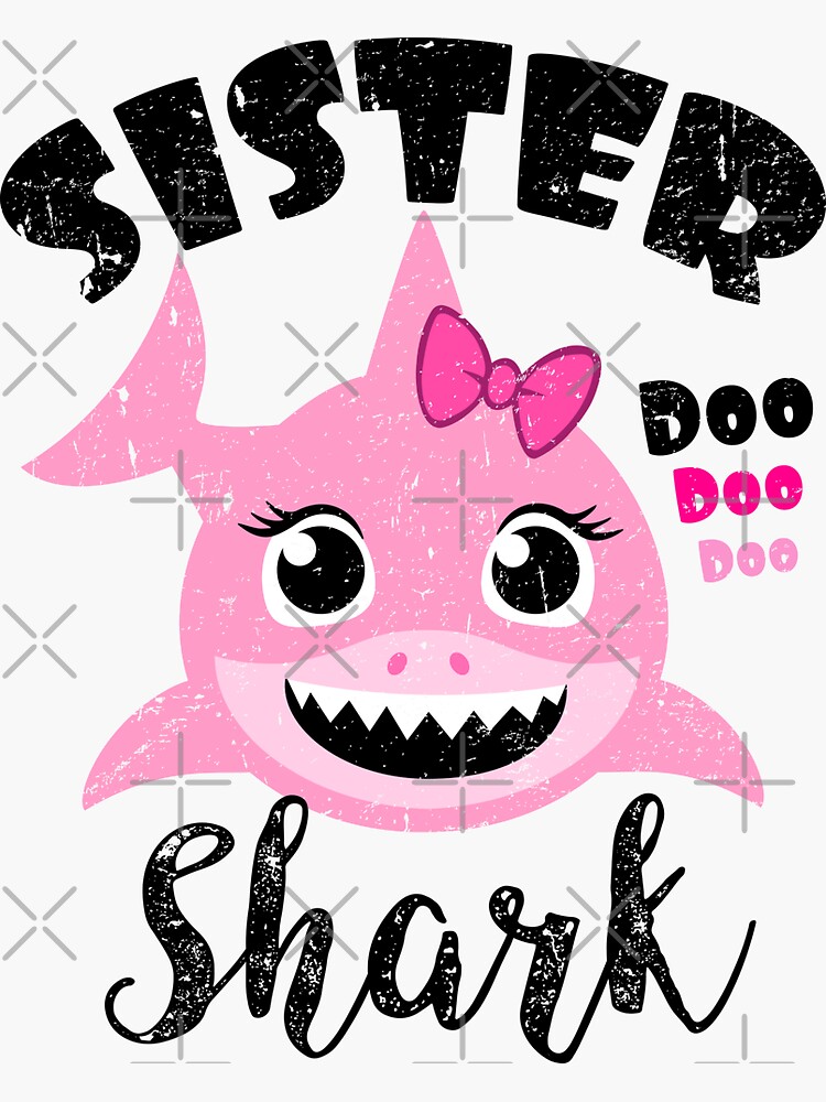 Pegatina «Sister Shark Gift Cute Baby Shark Design Juego familiar a ...