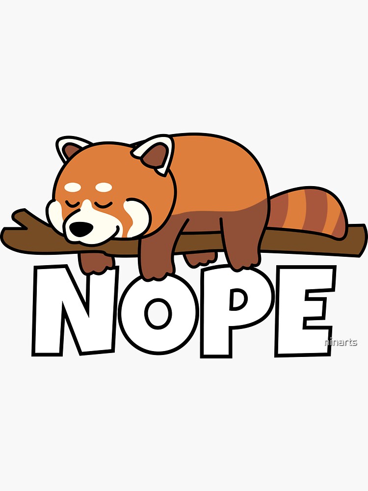 "Nope red panda" Sticker for Sale by ninarts | Redbubble