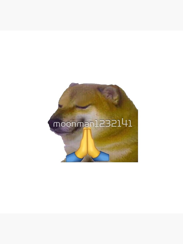 "cheems praying" Pin for Sale by moonman1232141 | Redbubble