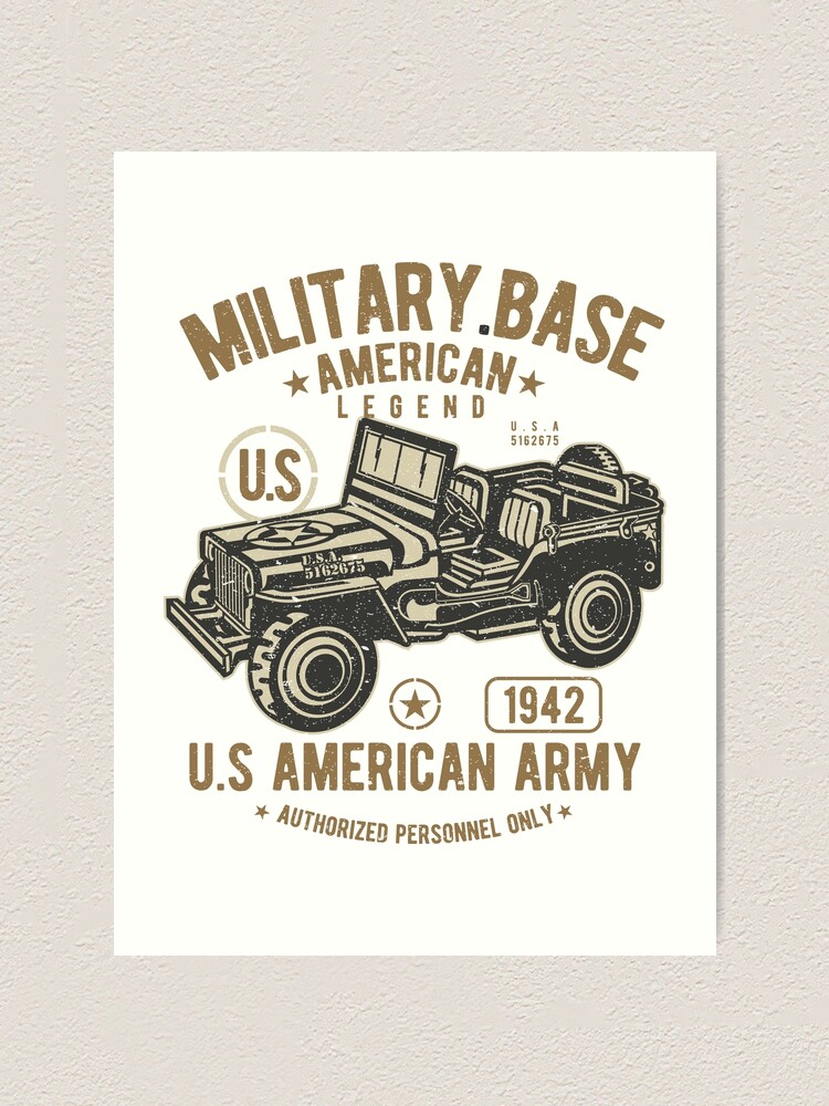 "Army Jeep American Legendary Vehicle" Art Print by FunkyJoes | Redbubble