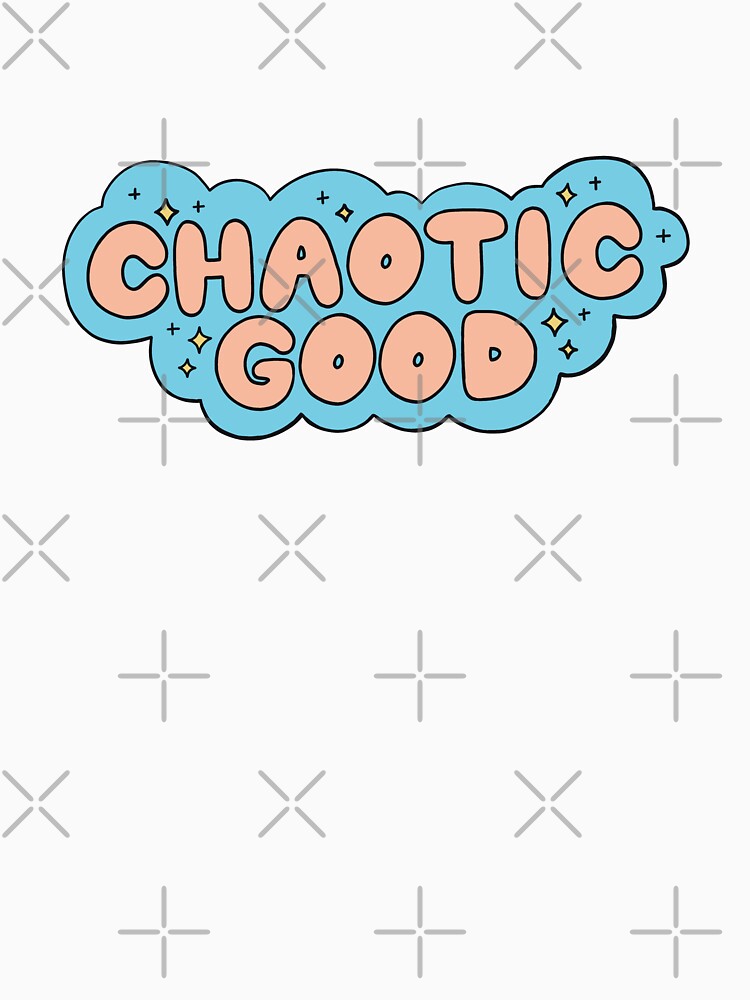 "chaotic good - typography alignment" T-shirt for Sale by cameronbaba ...