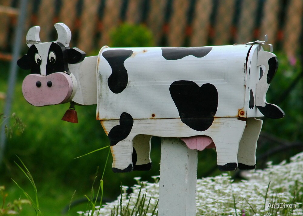 "Cow MailBox" by AnnDixon | Redbubble