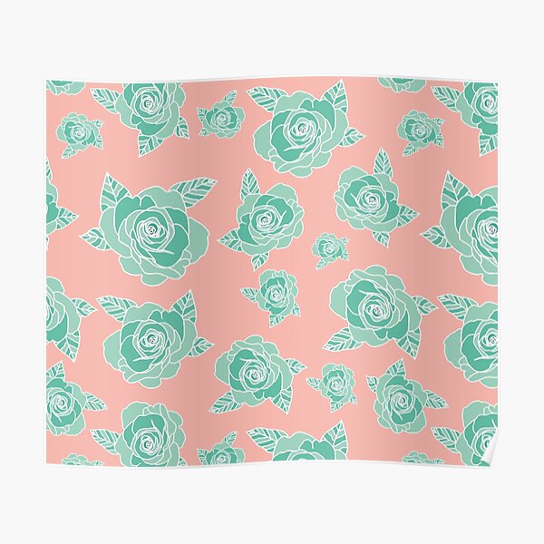 "unifloral pattern on a pale pink background" Poster for Sale by ...