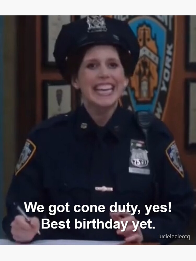 "Brooklyn 99 Debbie Fogle - Birthday Cone Duty" Sticker for Sale by ...