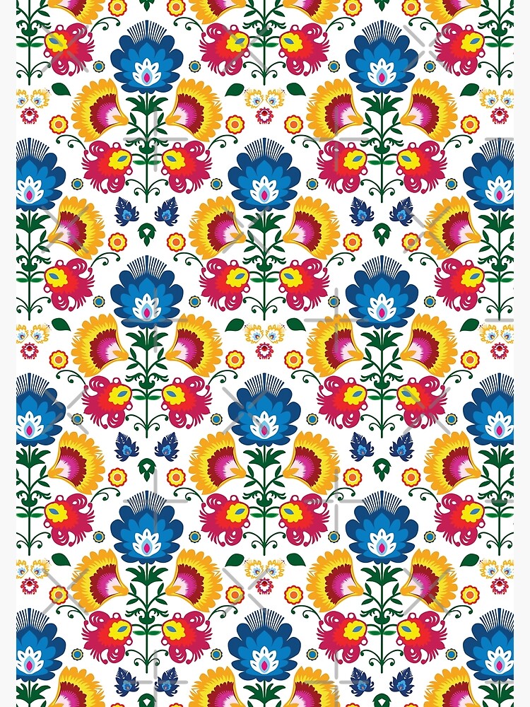 "Folk Pattern from Lowicz white background" Art Print by FK-UK | Redbubble