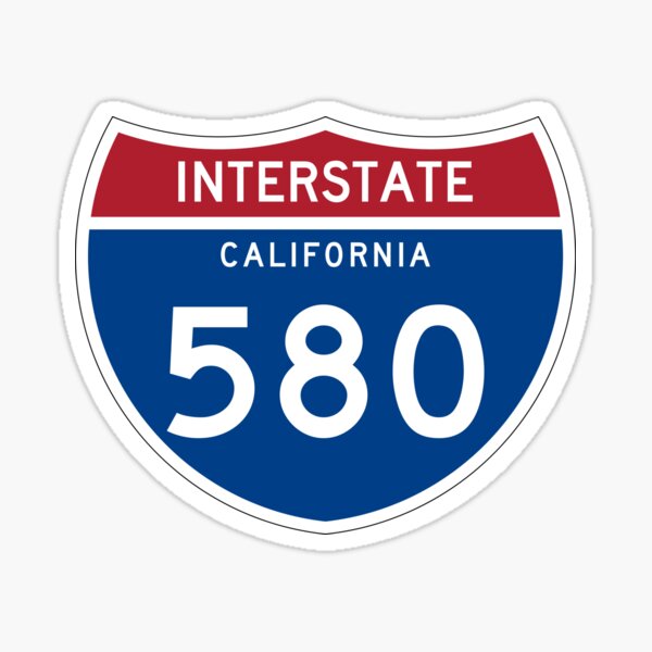 "580 freeway sign california" Sticker for Sale by trqffic | Redbubble