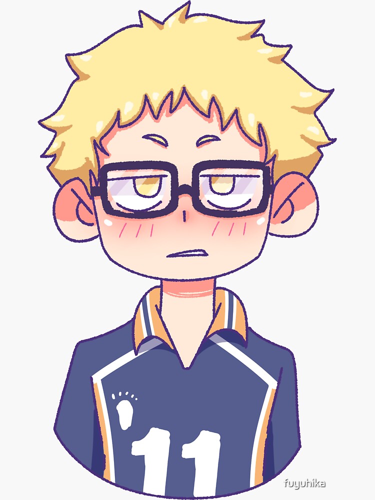 "cute tsukishima kei sticker" Sticker for Sale by fuyuhika | Redbubble