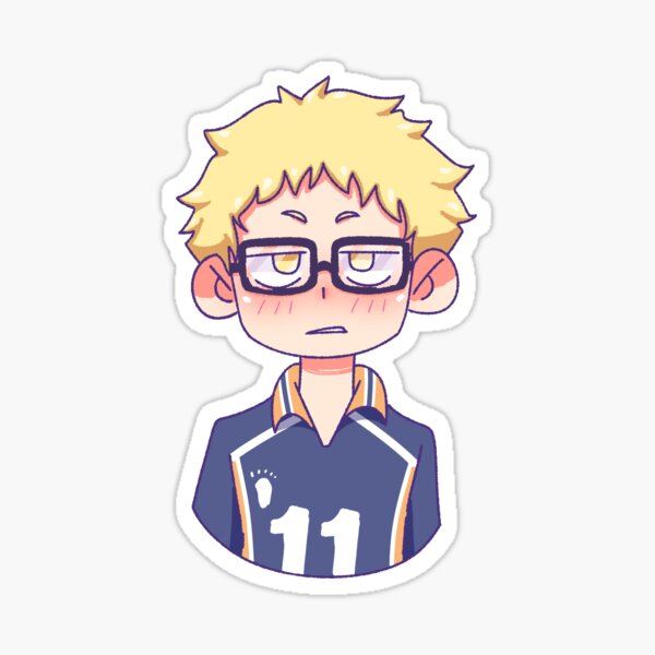"cute tsukishima kei sticker" Sticker for Sale by fuyuhika | Redbubble