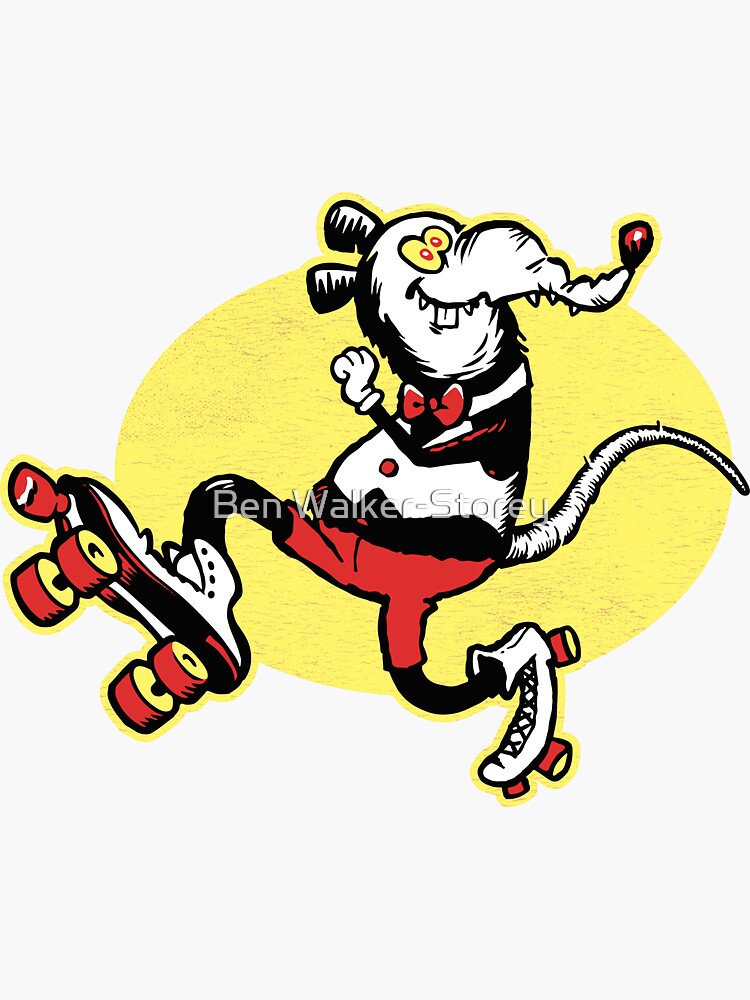 "Roller-Skating Funky Rink Rat - Retro 60s, 70s" Sticker by ...