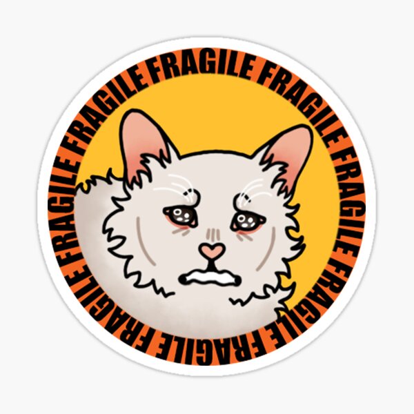 "Fragile Cat" Sticker by CryptidCrisis | Redbubble