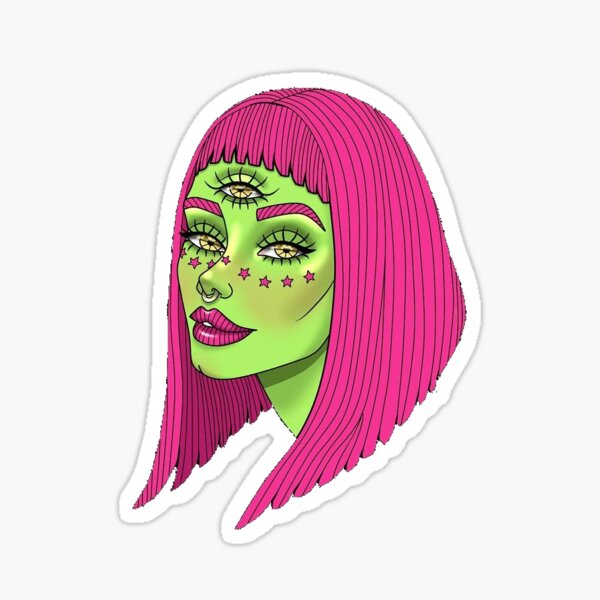"Alien Baddie" Sticker by brittnicxo | Redbubble