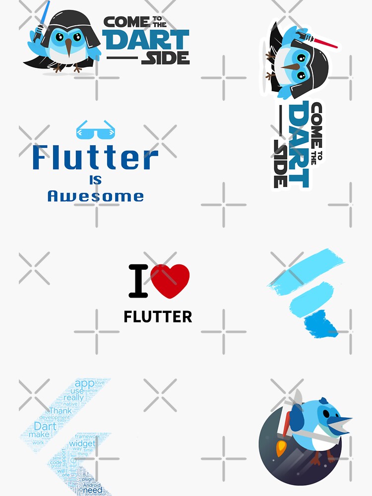 "flutter sticker pack" Sticker for Sale by leesander | Redbubble