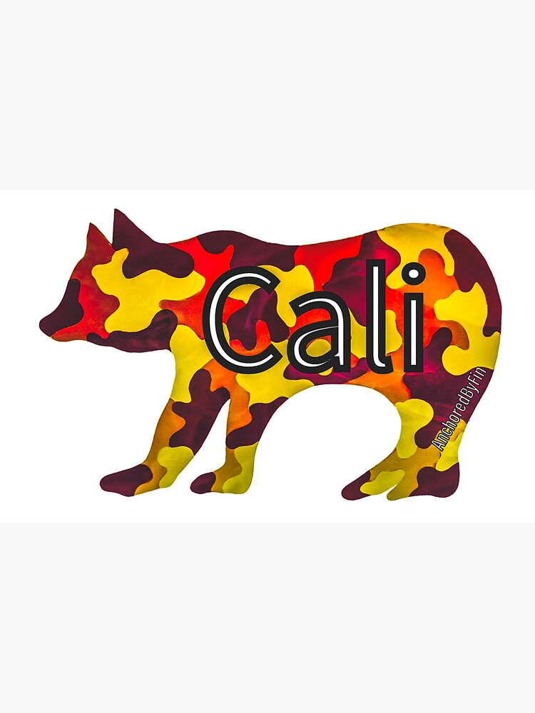 "Camouflage Cali Bear" Sticker for Sale by barryknauff | Redbubble