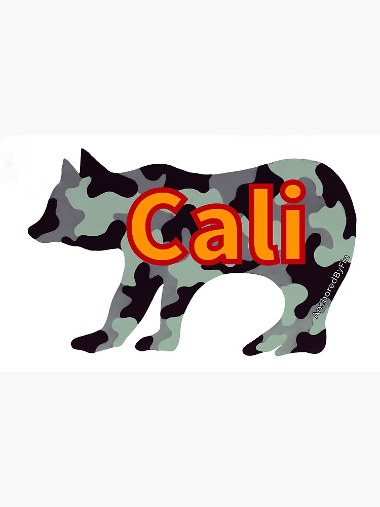 "Camouflage Cali Bear" Sticker for Sale by barryknauff | Redbubble