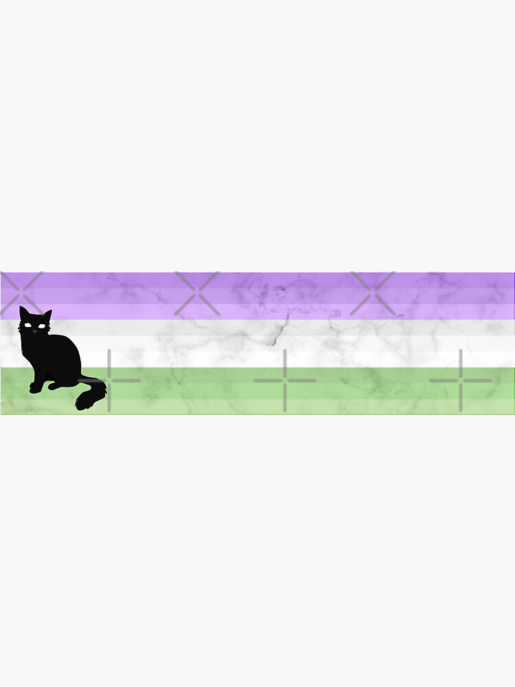 "Marble Genderqueer Pride Flag Cat" Sticker for Sale by LexLokiy ...
