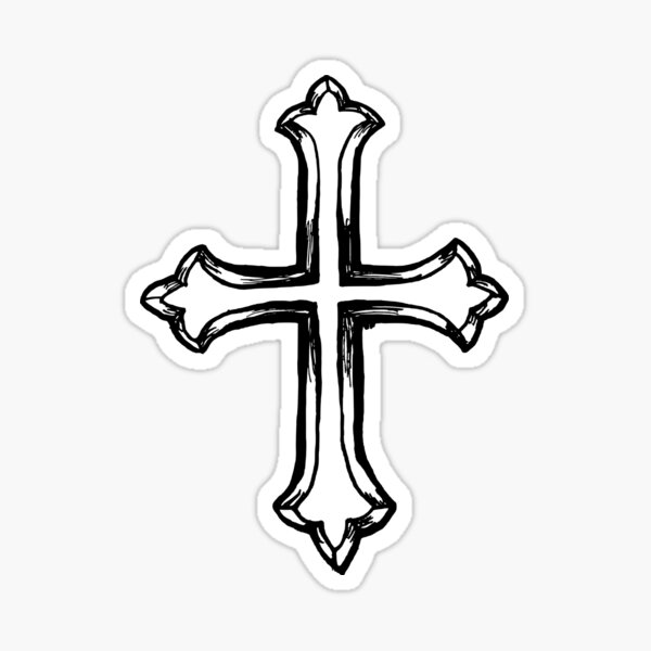 "woodcut cross" Sticker for Sale by revfisk | Redbubble