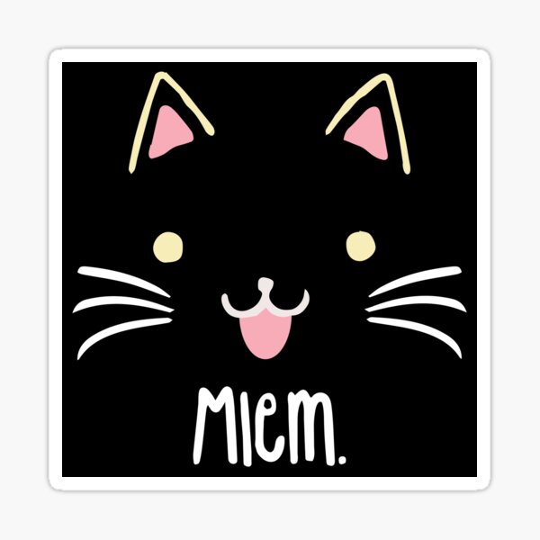 "Cute Kitty Cat Mlem" Sticker for Sale by breh-art | Redbubble