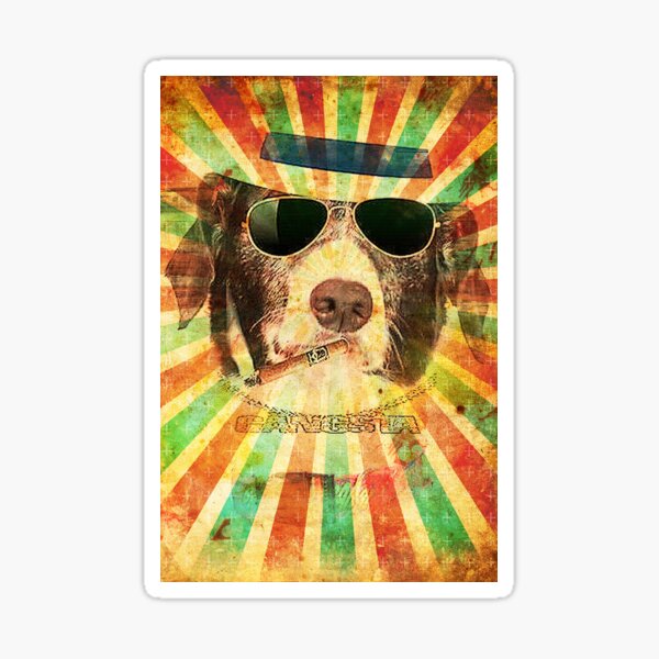 "Gangsta Dog" Sticker for Sale by shibd | Redbubble