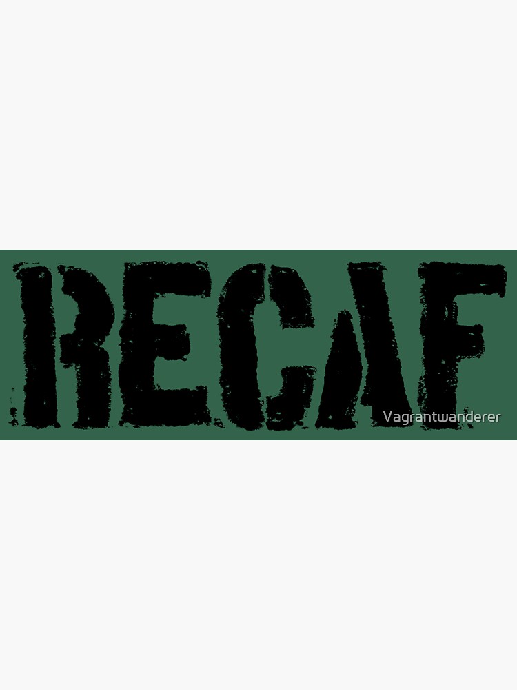 "Recaf" Sticker for Sale by Vagrantwanderer | Redbubble